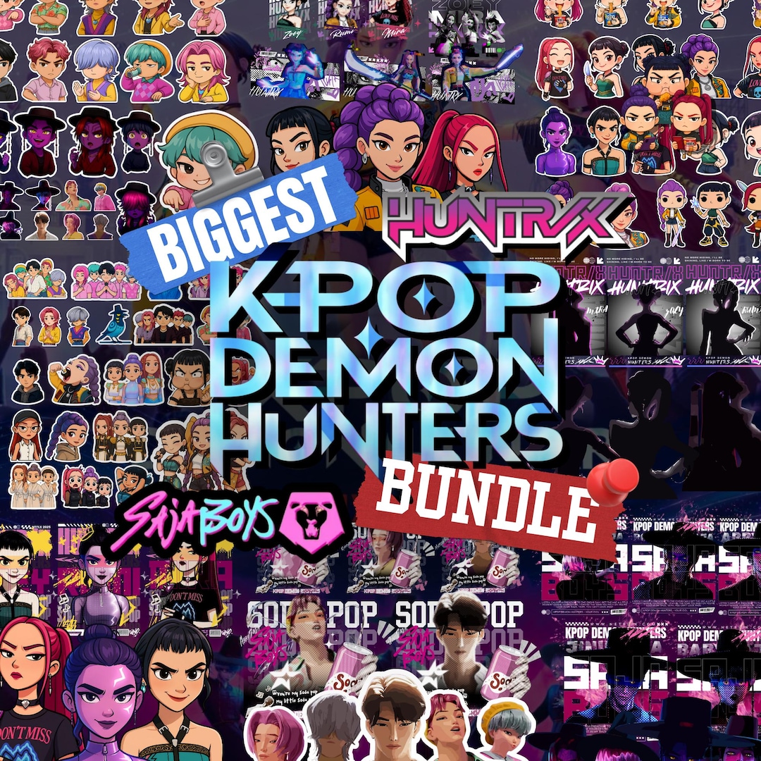 Kpop Demon Hunters Mega Bundle | 110+ Hunterix & Saja Boys Stickers ...