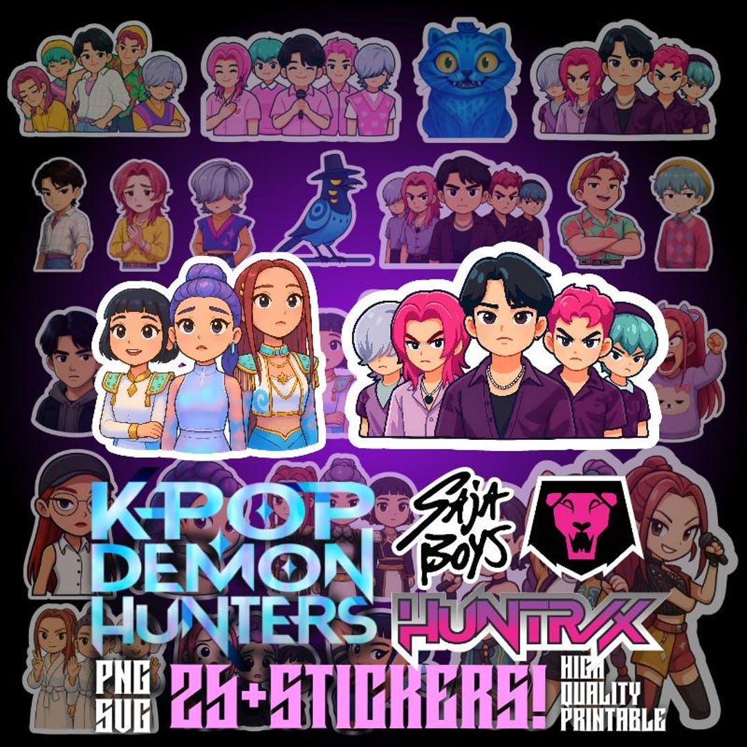 Kpop Demon Hunters Sticker Pack | Saja Boys X Hunterix | 20+ Stickers ...