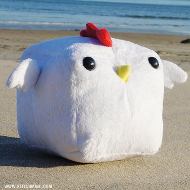 C Block Cute Chicken Cube Square Nugget Plush Toy Doll - Etsy