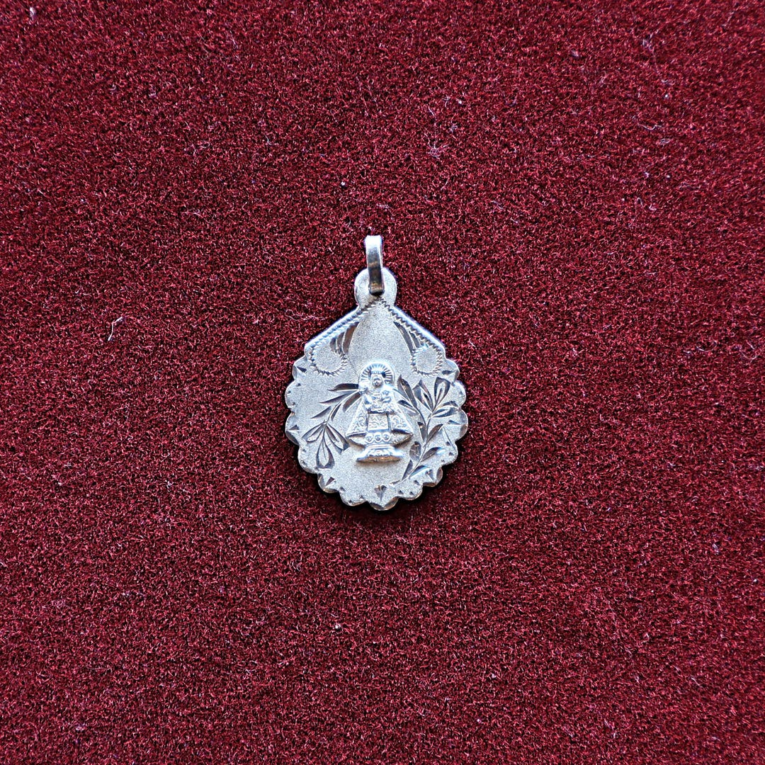 Beautiful Medal of Our Lady. Nice Image With Floral Reliefs Around the ...