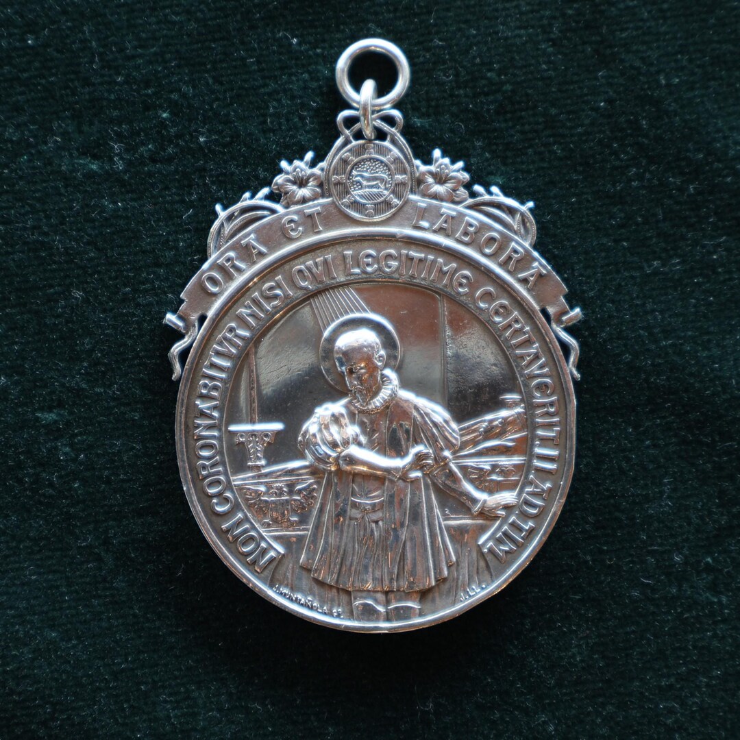 Impressive Medal of St Francis Borja and Reverse With Presentation of ...