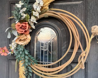 Rope Wreath, Lariat Wreath, Lasso Wreath, Western, Dried Floral - Etsy