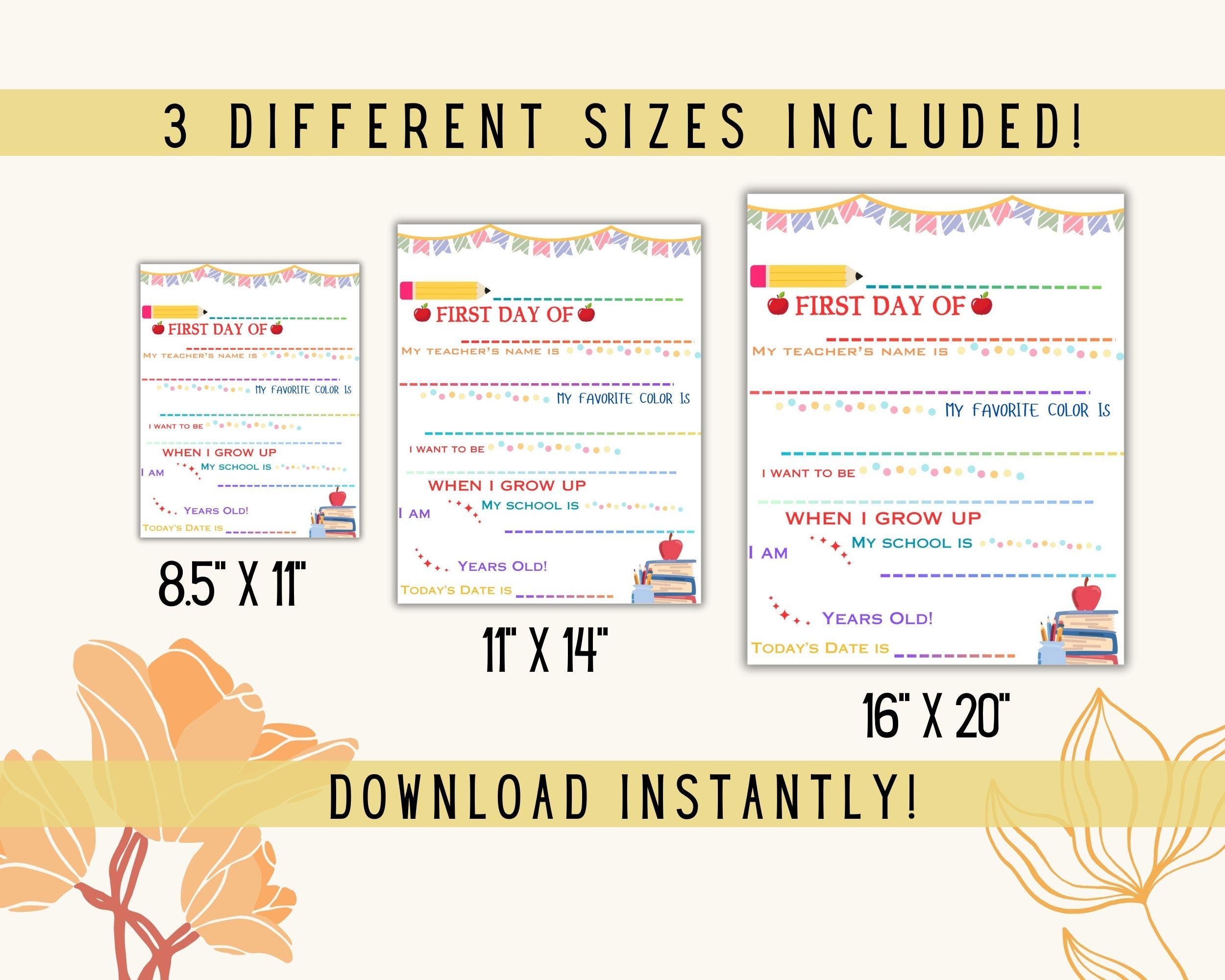 Editable First Day Back to School, Customizable, Any Age, Template ...