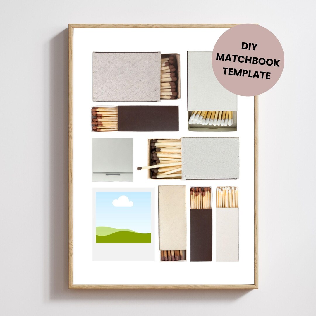 Custom Matchbook Template, Blank Matchbox, Art Template, Printable Wall ...