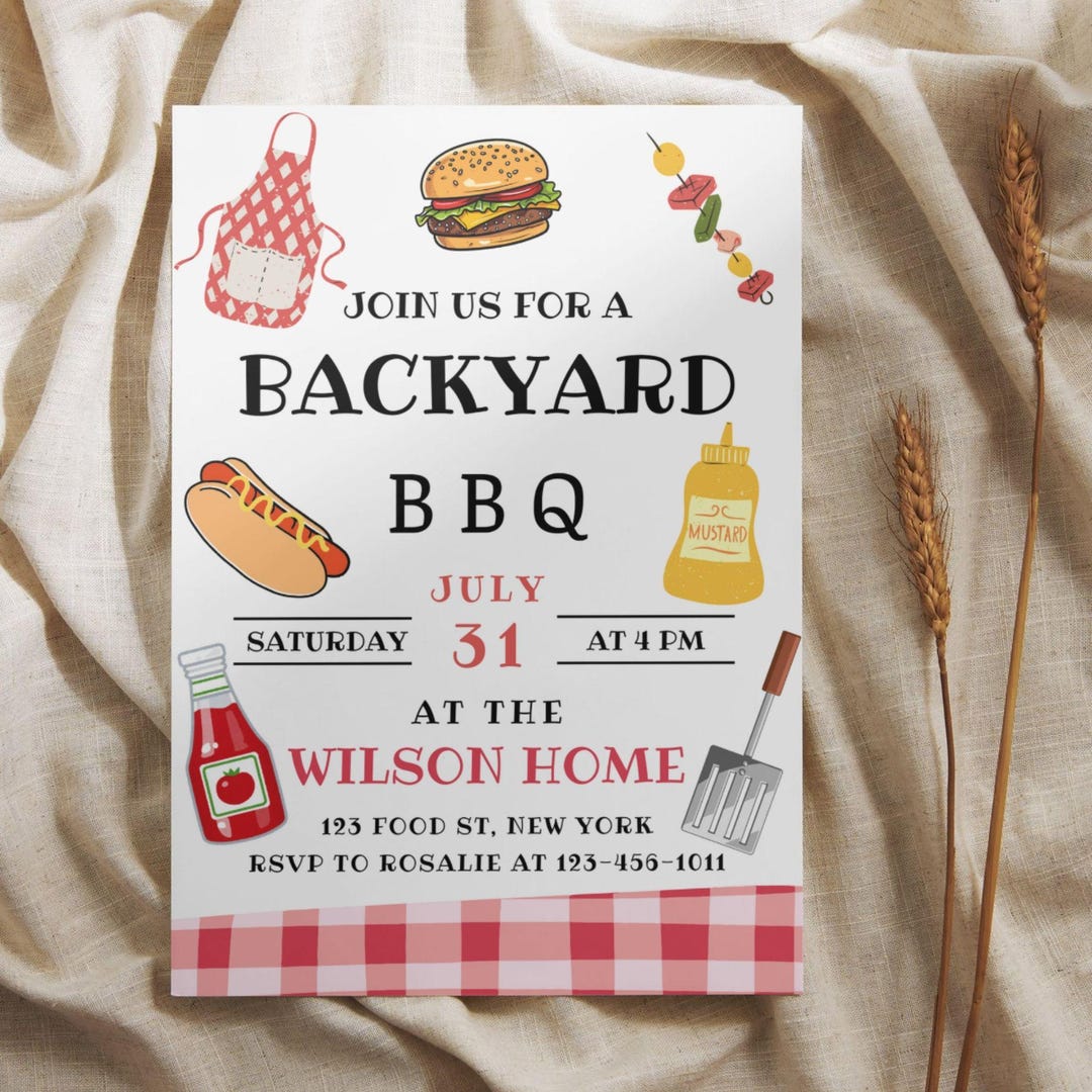 Editable BBQ Invitation, Barbeque Party Invite Template, Summer Cookout ...