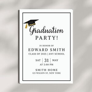 Graduation Party Invitation, Graduation Invitation Template, Class of ...