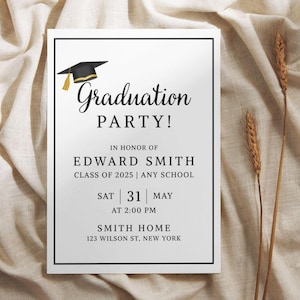 Graduation Party Invitation, Graduation Invitation Template, Class of ...