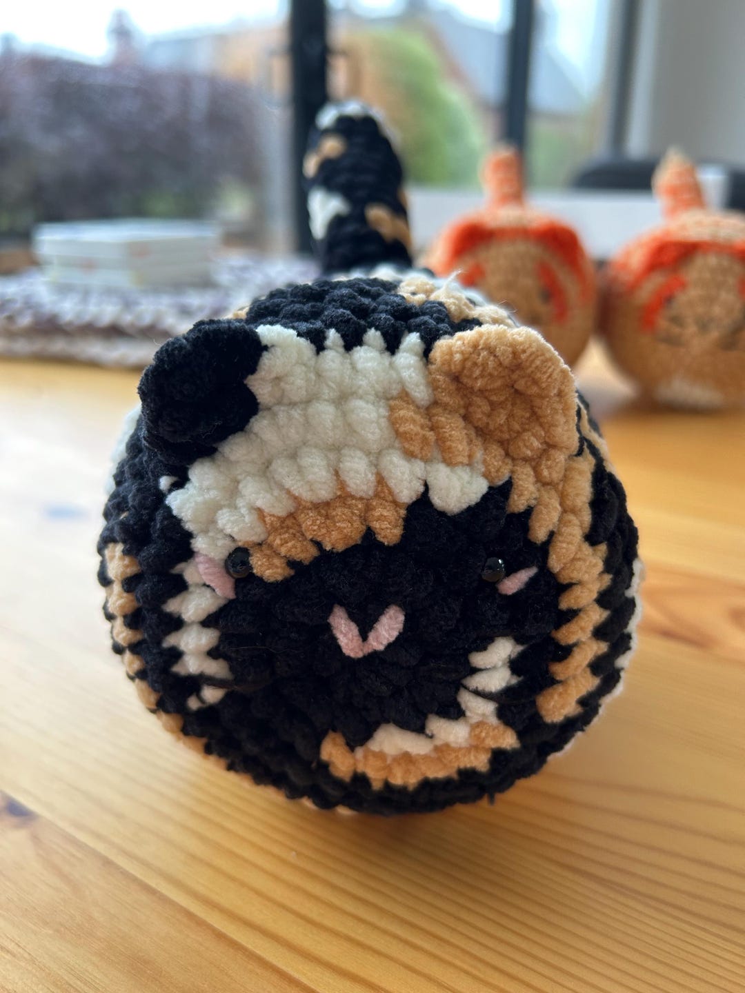 Handmade Crochet Loaf Cat Plushie Kitten Tortoiseshell Ginger Black ...