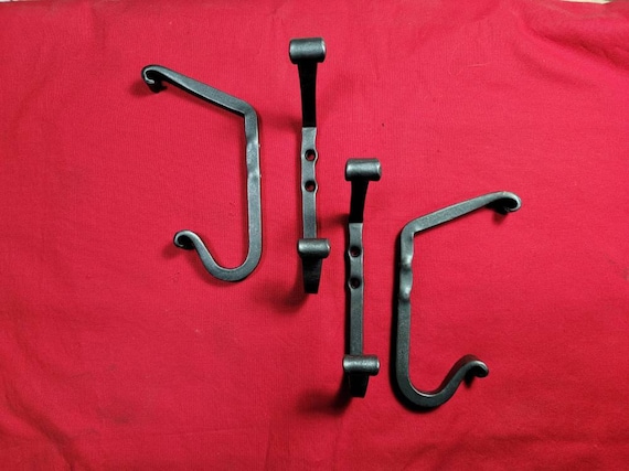 Double Coat Hooks Basic Blacksmithed and Hand Forged | Etsy