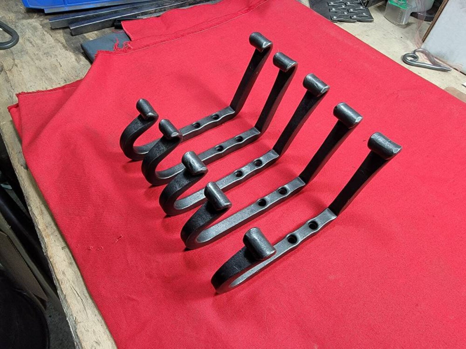 Double Coat Hooks, Basic - Blacksmithed and Hand Forged - Etsy