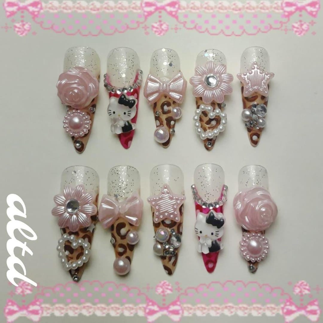 Gyaru Press-on Nails (READ DESC!) - Etsy