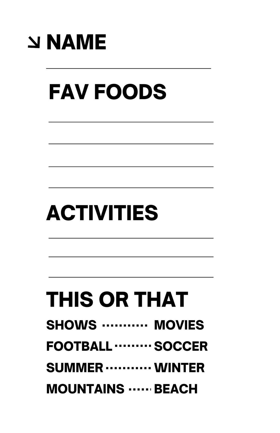 Simple Modern Get to Know You Activity - Etsy