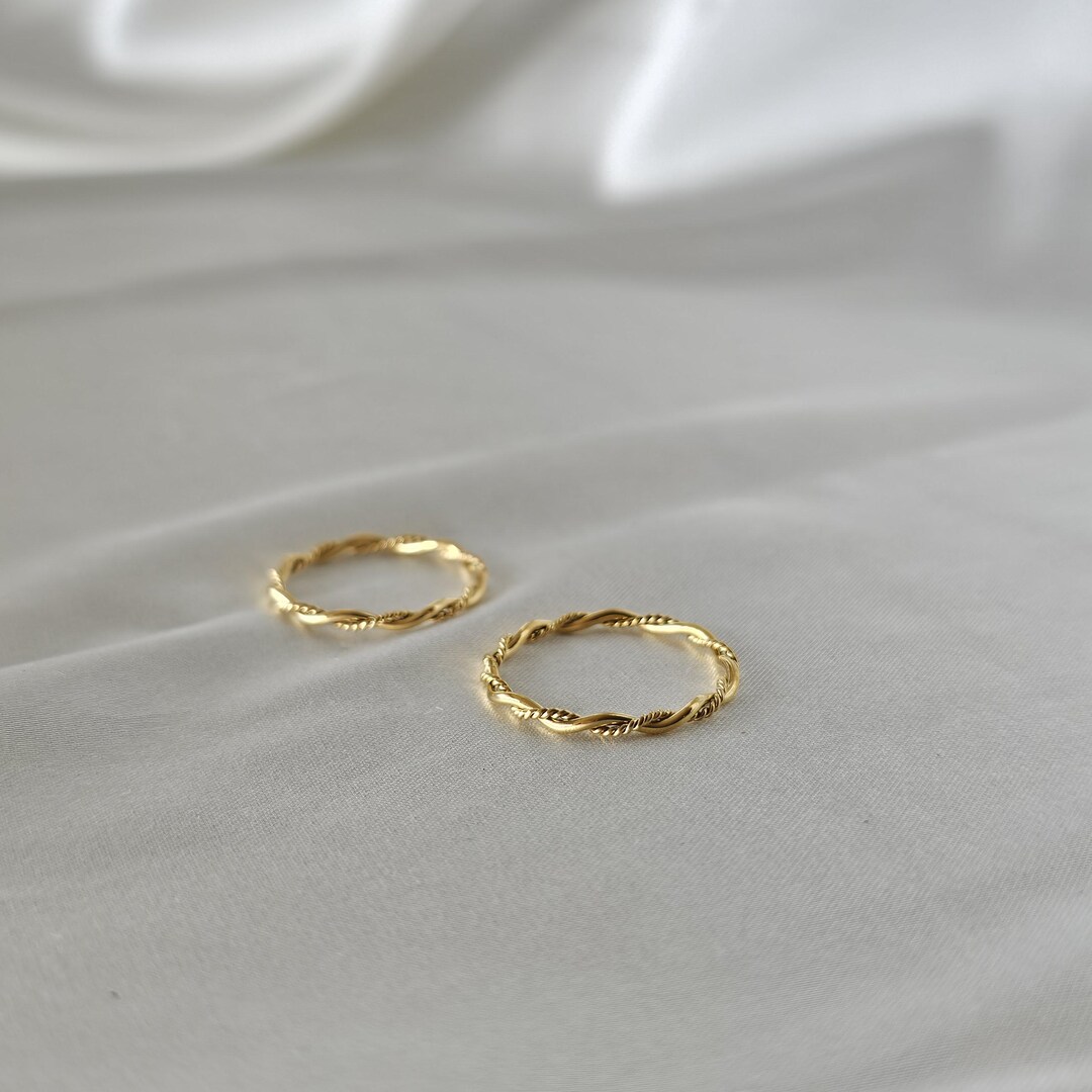 18K Gold Plated Skinny Infinity Bands - Etsy