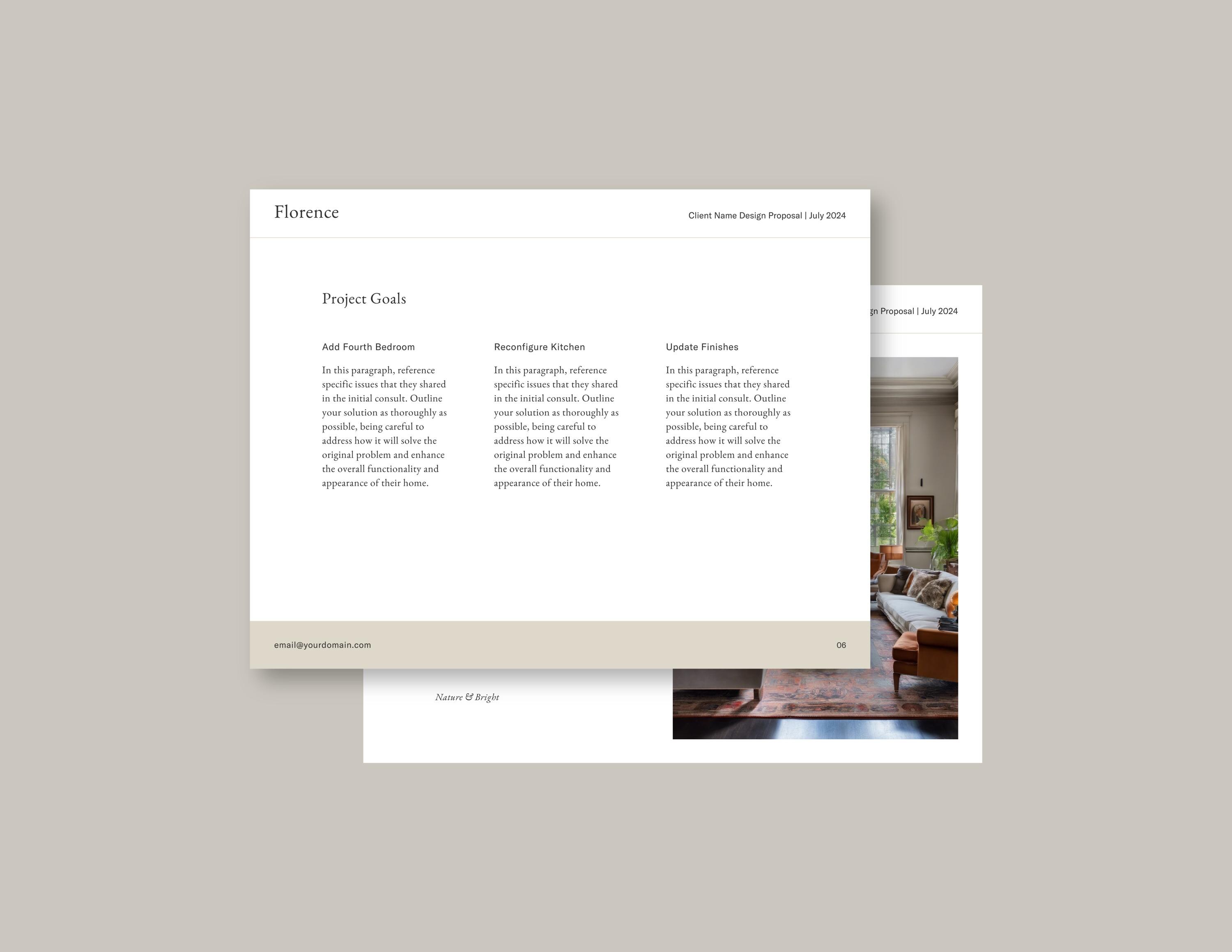 Project Proposal for Interior Designers - the Florence - Etsy