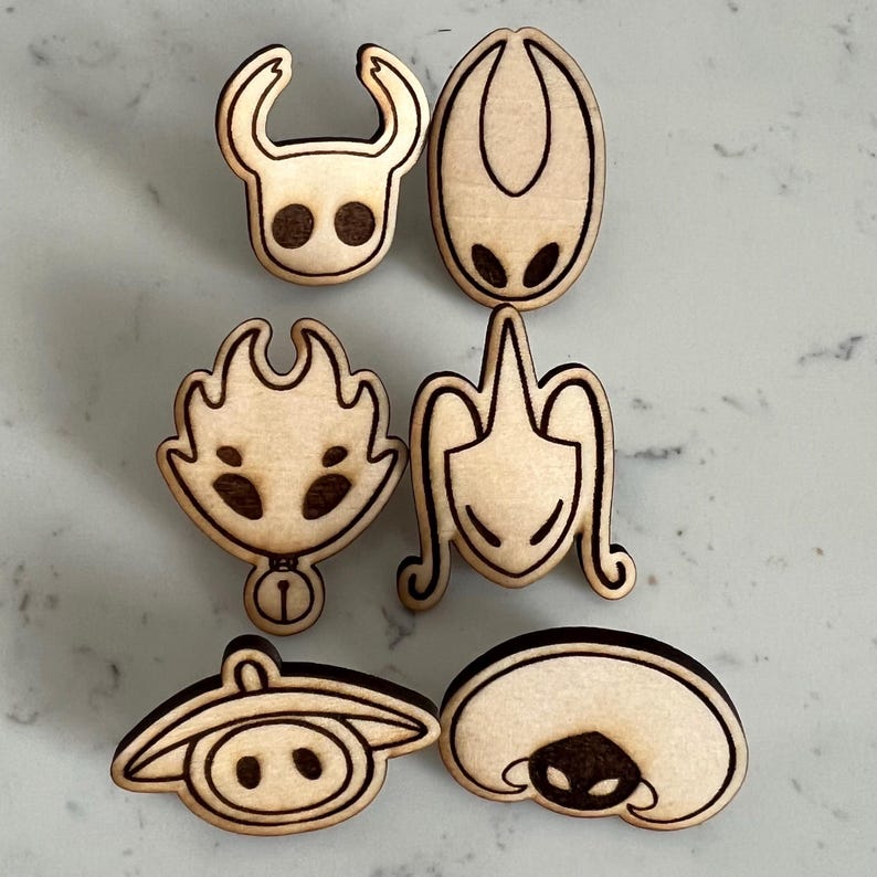 Silksong Hollow Knight Wooden Pins || Fan Made || Hornet Knight Sherma ...