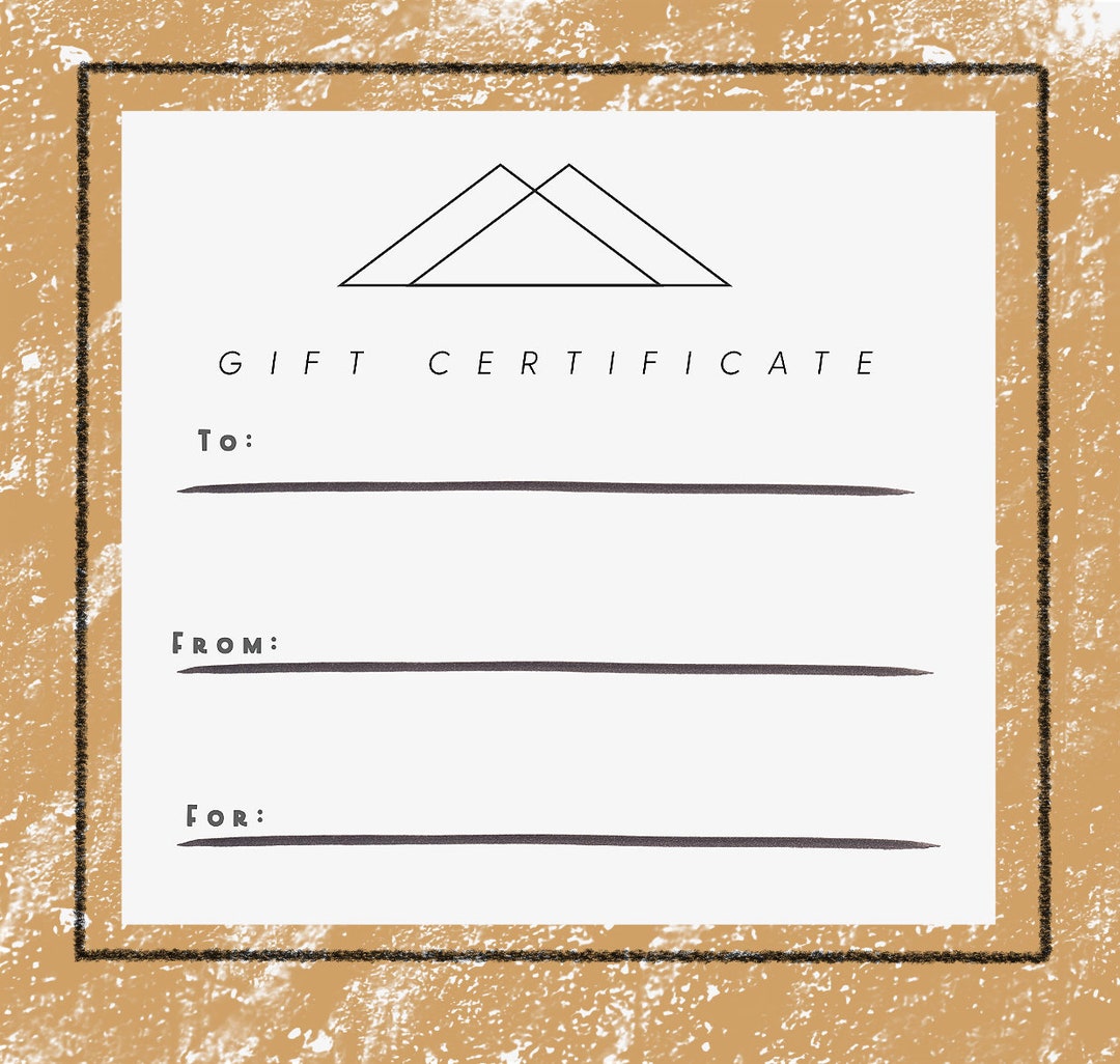 Trendy Square Gift Certificate Template Digital Download - Etsy