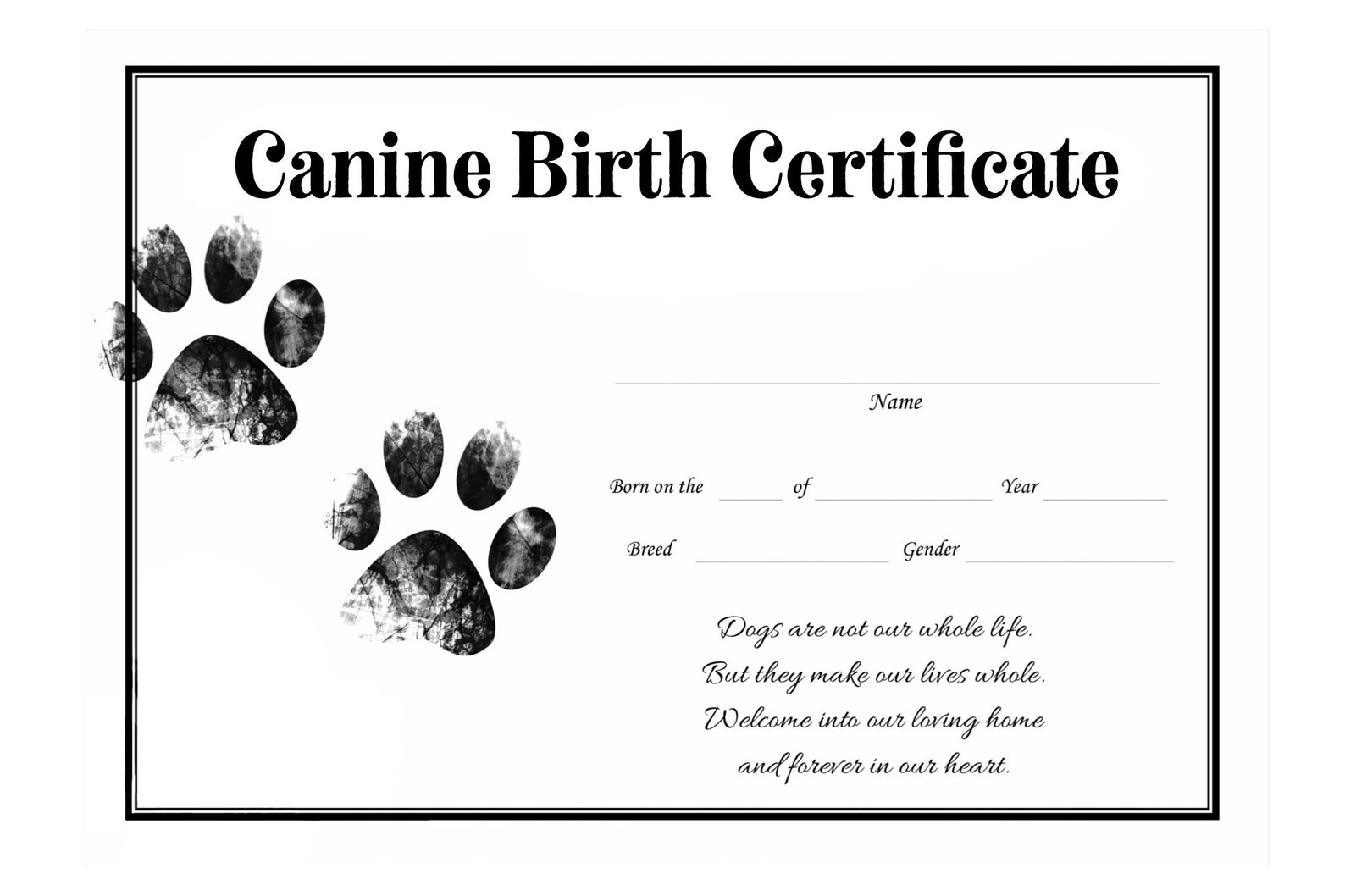 Canine Birth Certificate For Girl Or Boy Puppy Gender Neutral Printable canine-birth-certificate-for-girl-or-boy-puppy-gender-neutral-printable