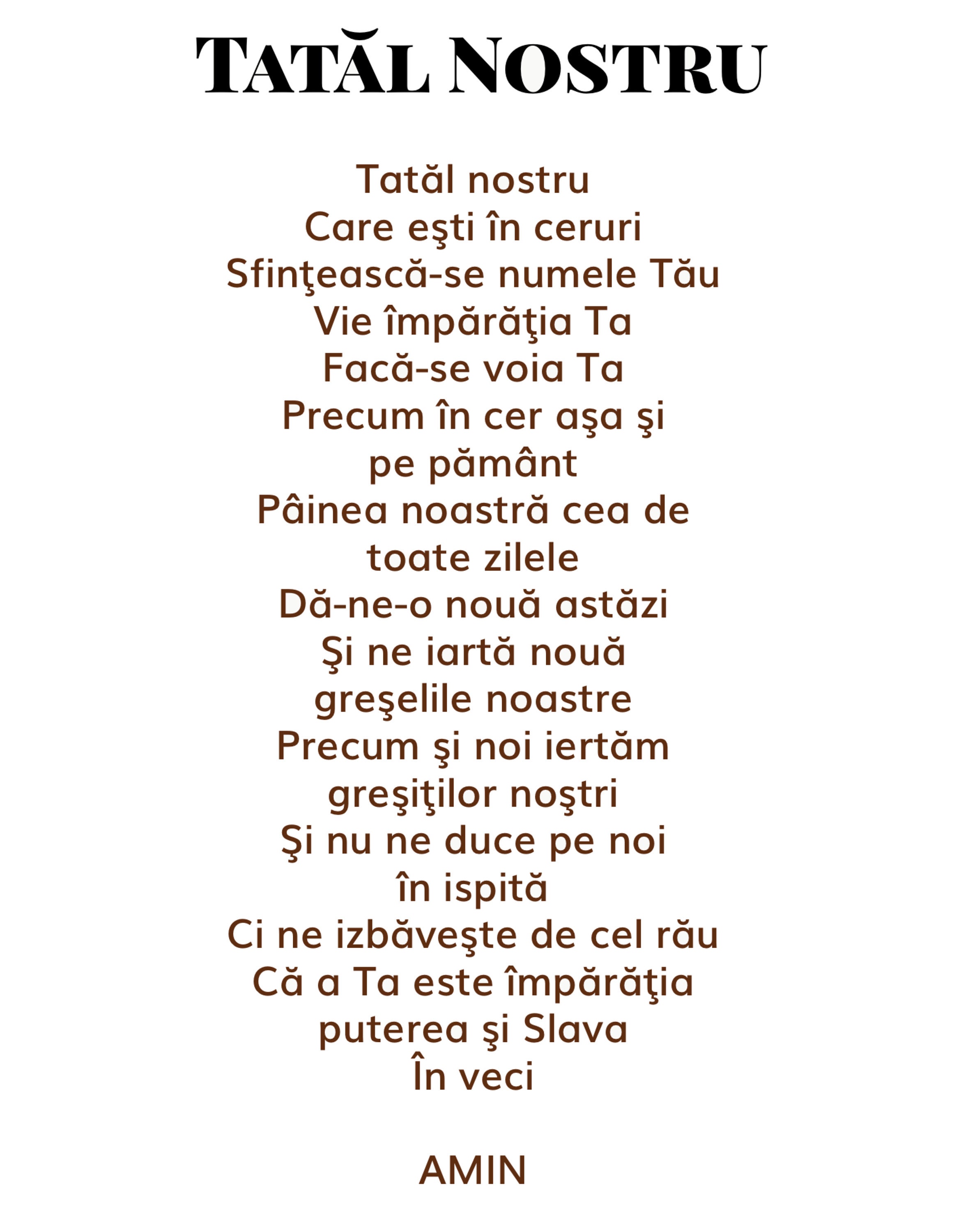 Lords Prayer Romanian Tatal Nostru Digital Print - Etsy Australia