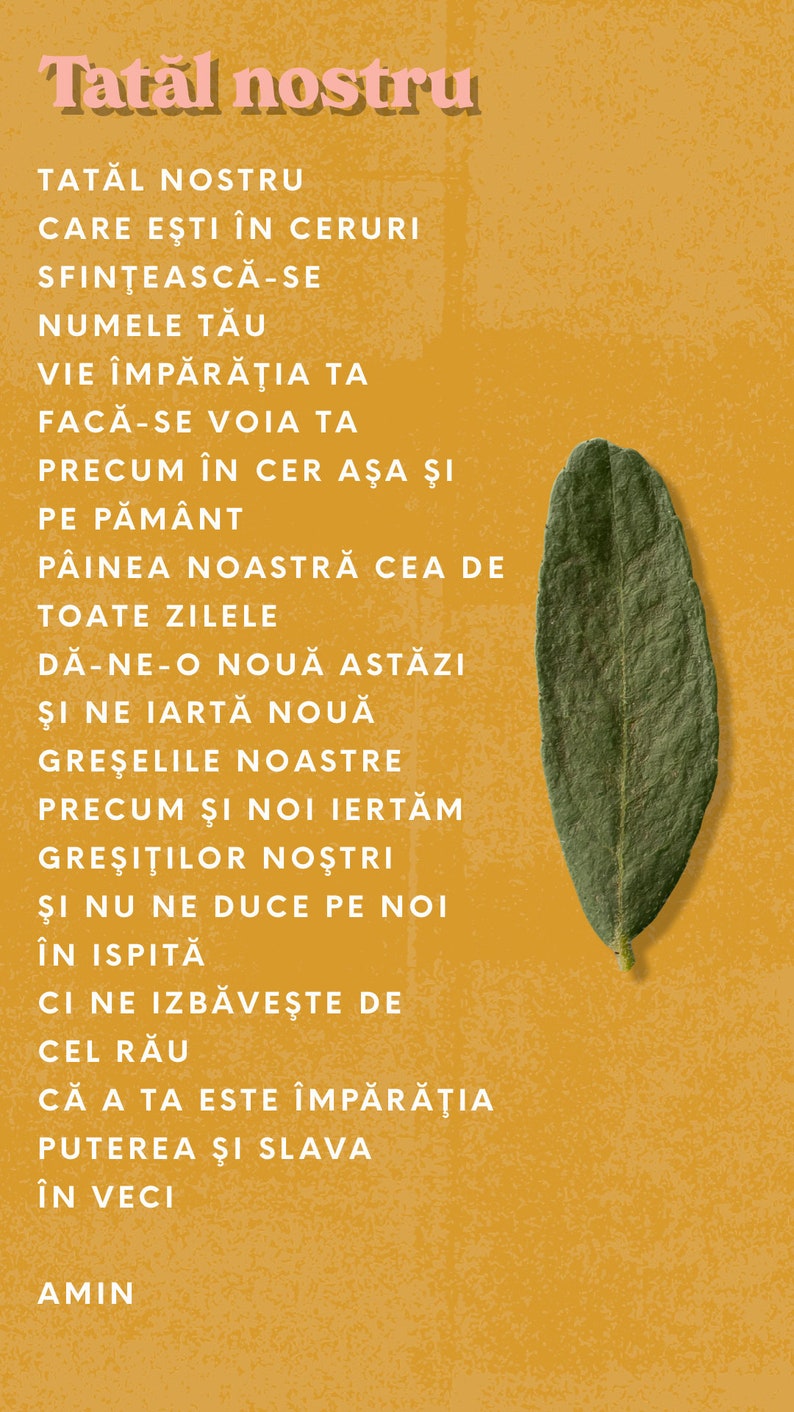 The Lords Prayer Romanian Tatal Nostru Our Father in Heaven Printable ...