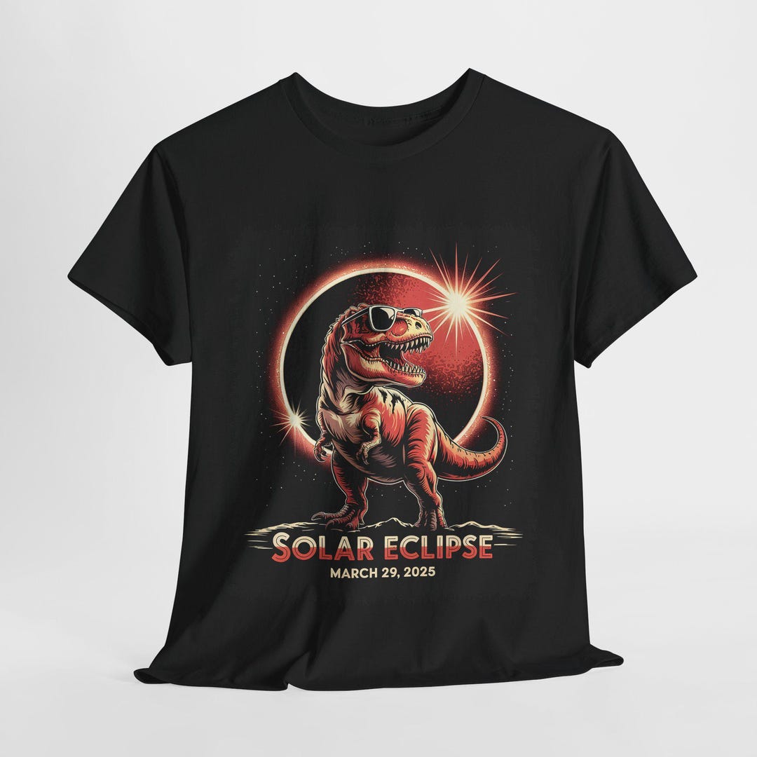 Dinosaur Solar Eclipse Tee, Retro T-shirt for Eclipse Lovers, Unisex ...