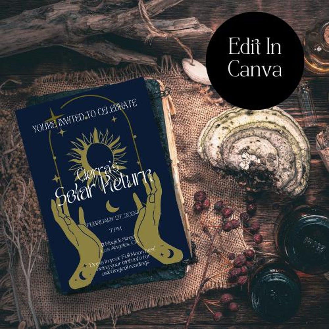 Solar Return Birthday Invite - Sapphire - Witchy Astrology Themed Party ...