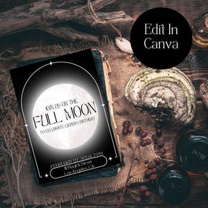 Full Moon Birthday Invitation - Witchy Party Invite Customizable Canva ...