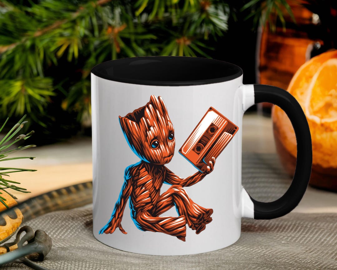 Baby Groot With Cassette Tape, Guardians of the Galaxy Fan Mug - Etsy