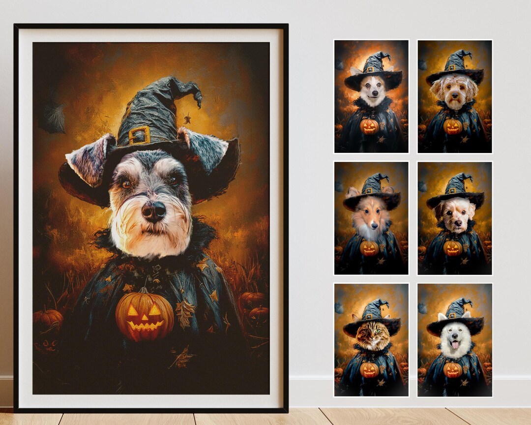 Custom Pet Halloween Style Portrait From Photo,unique Style Gift,pet ...