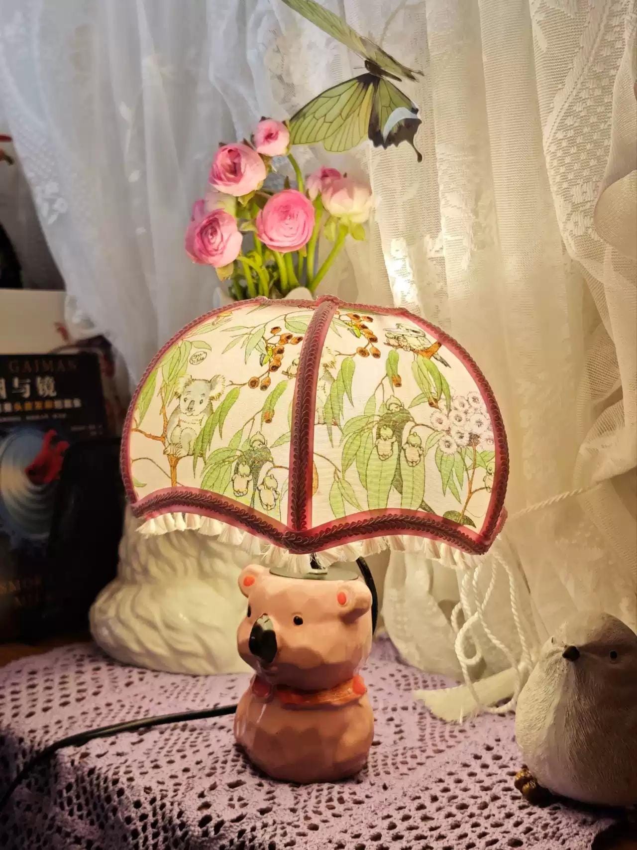 Handcrafted Koala Ceramic Table Lamp — Whimsical Eucalyptus Forest ...