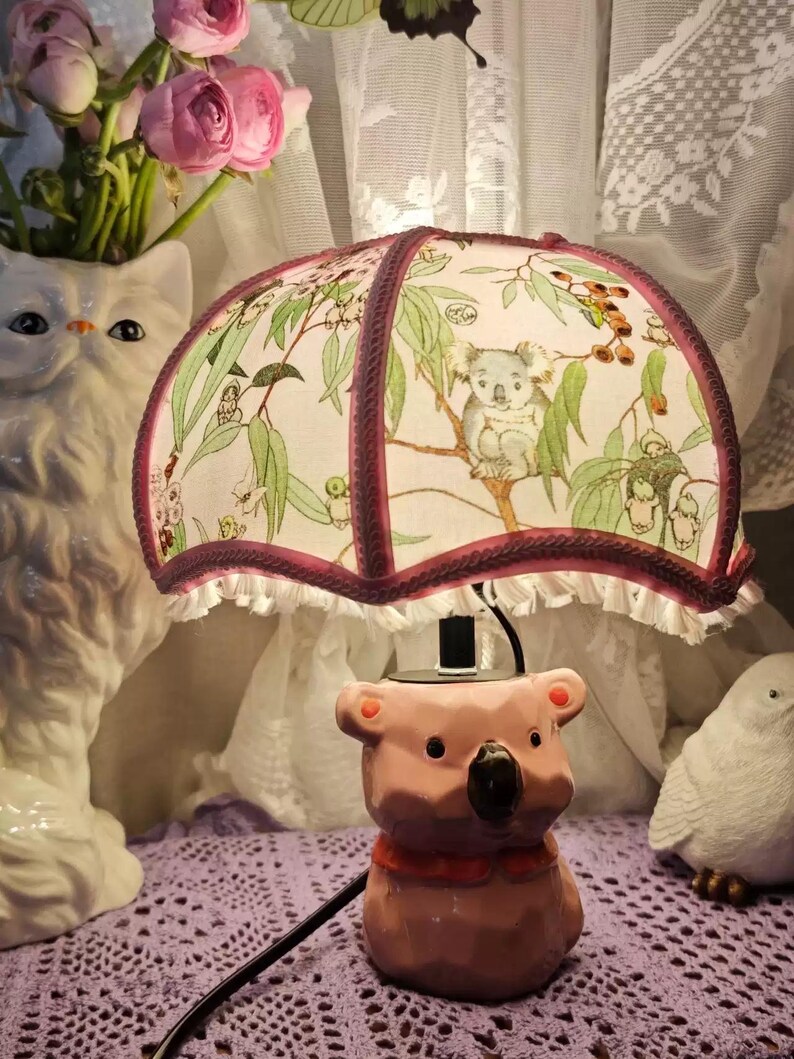 Handmade Ceramic Koala Table Lamp, Eucalyptus Nursery Night Light - Etsy