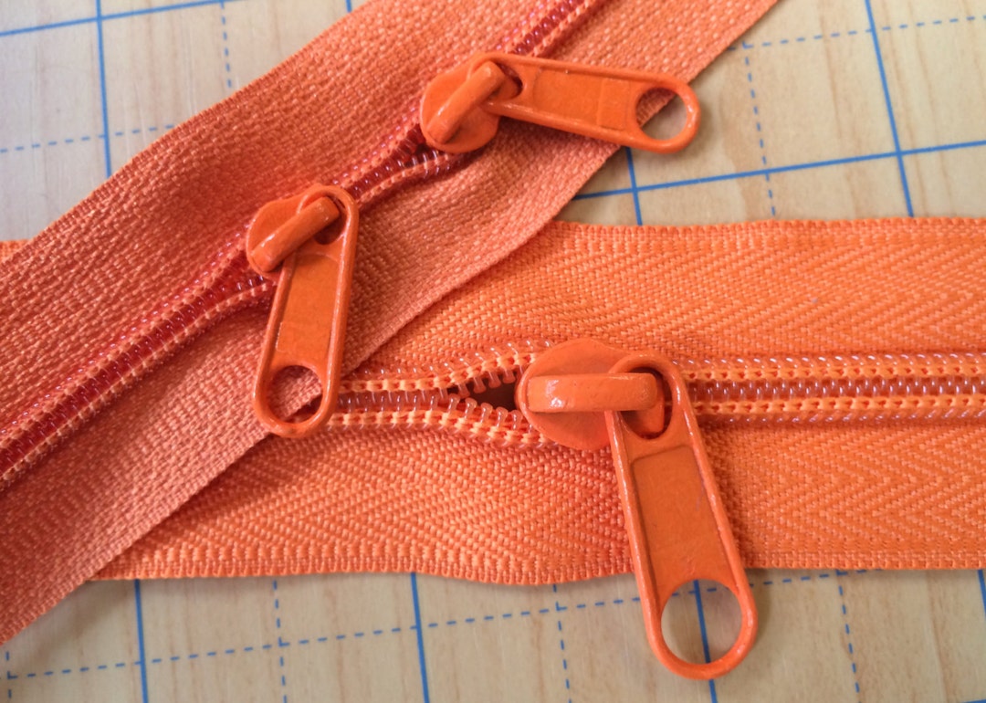 Orange Purse Zipper Yardage: 2yds With 8pulls Each Size 3mm & 5mm - Etsy