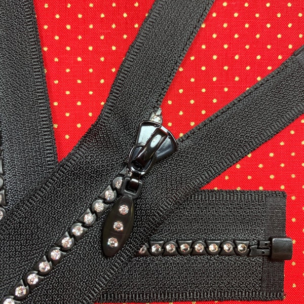 Rhinestone Zipper - Etsy