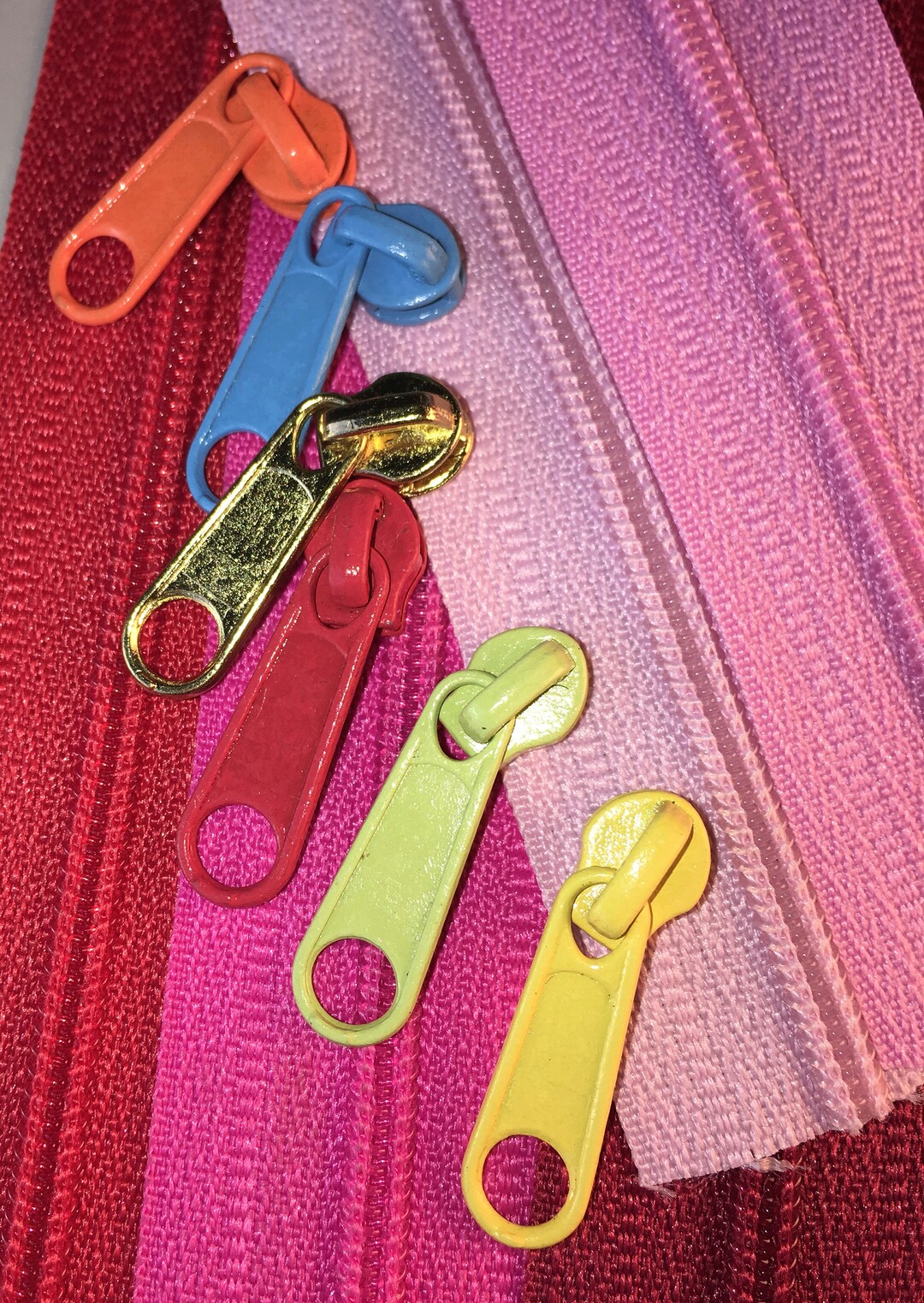 6 Pink Shades of 3mm Zipper Yardage 40 Candy Colored Long Pulls - Etsy