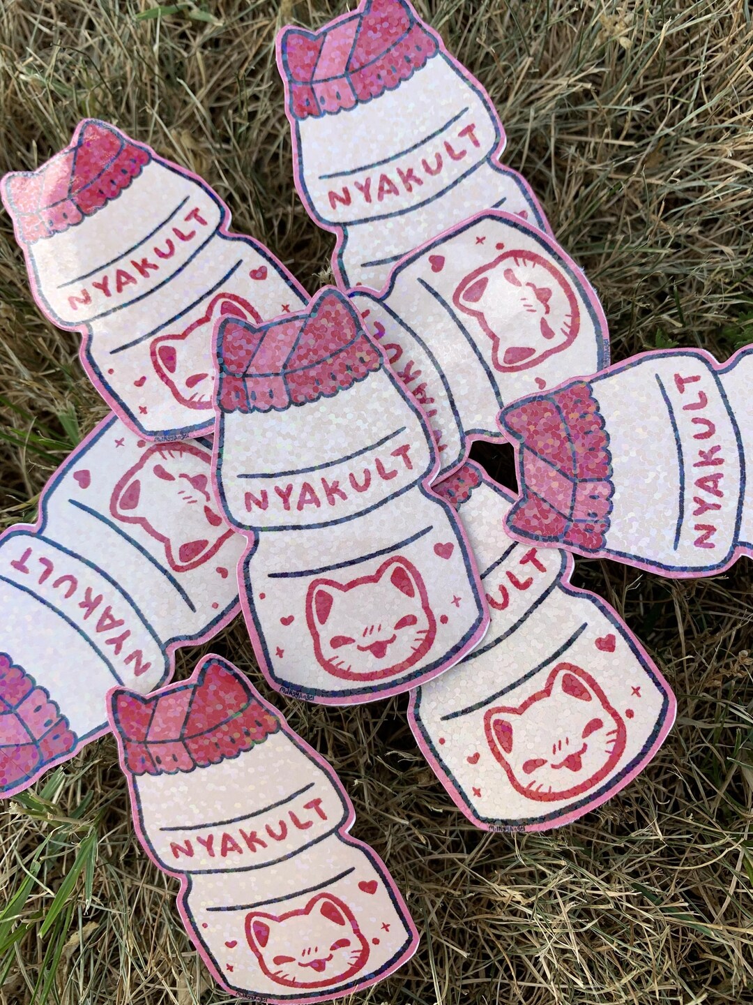 Yakult Cat Sticker | Holographic Sticker - Etsy