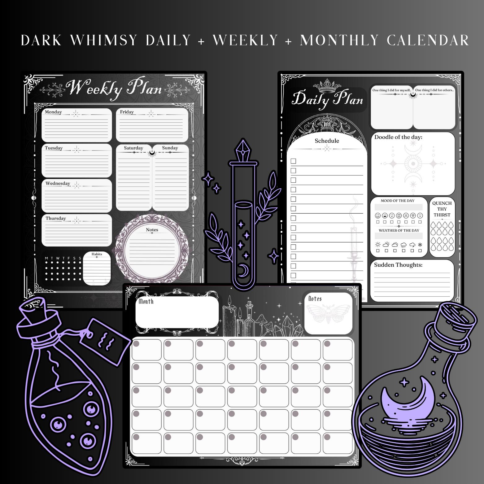 Gothic Digital Planner Set| Instant Download | Weekly Planner, Daily ...