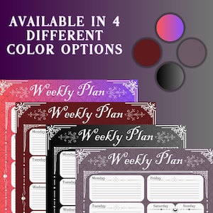 Gothic Digital Planner Set| Instant Download | Weekly Planner, Daily ...