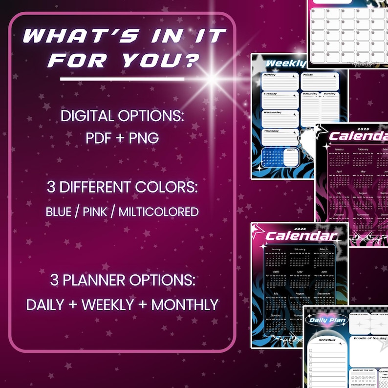 2025 Digital Calendar | Y2K Aesthetic iPad Planner | Goodnotes PDF ...