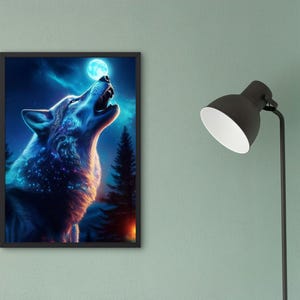 Alpha Wolf Wall Art | Moonlight | Howl | Aesthetic | Digital Print ...