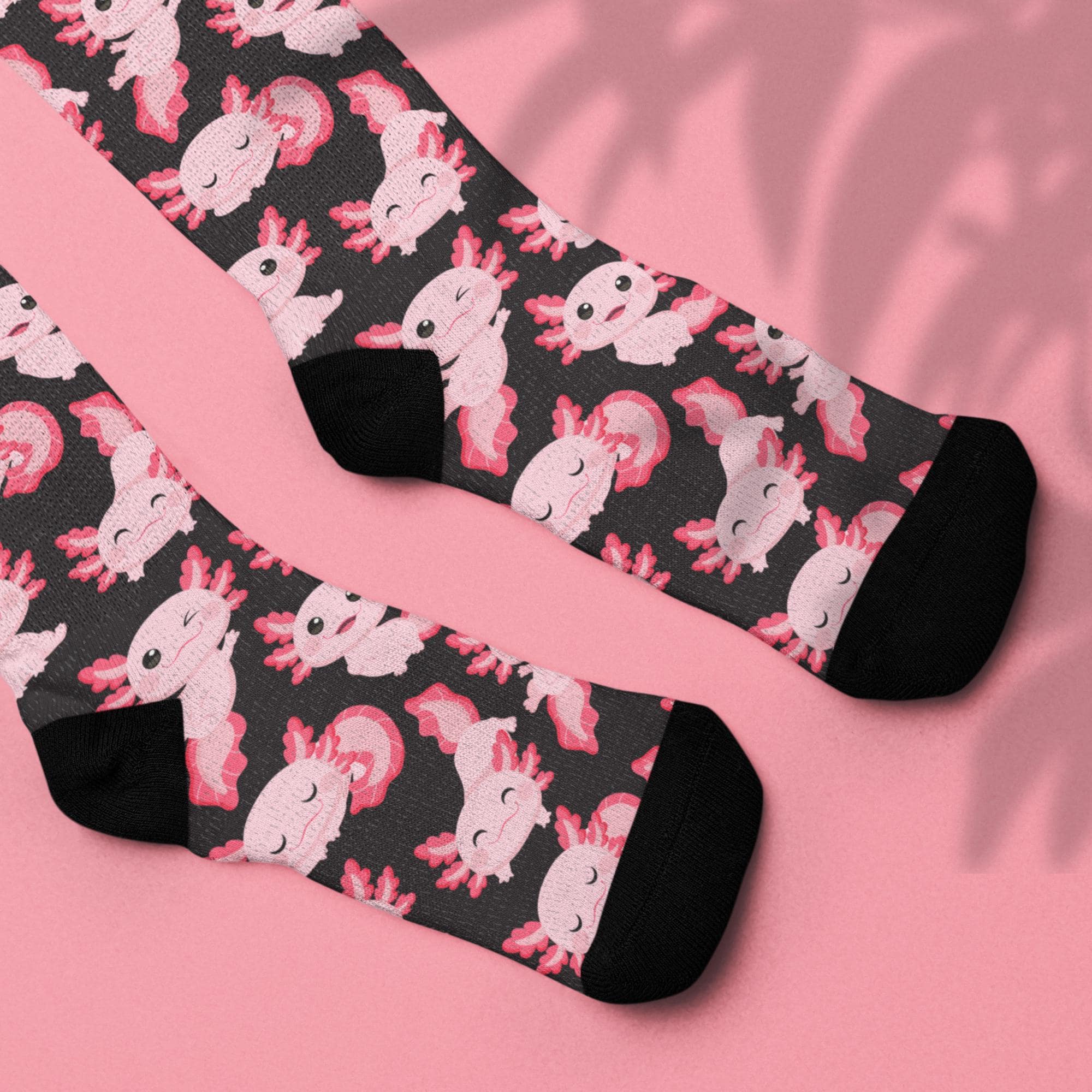Cute Axolotl Socks, A Lotta Axolotls Pattern Socks, Gift for Axolotl ...