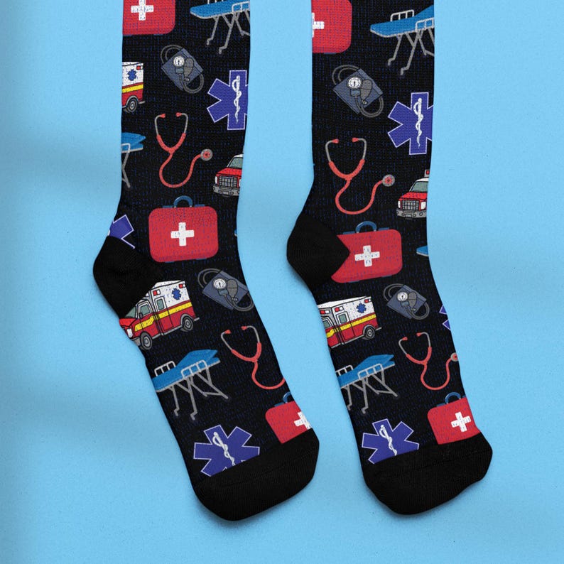 Paramedic Gift, EMT Socks, Stocking Stuffer for Coworker, Doctor Crew ...