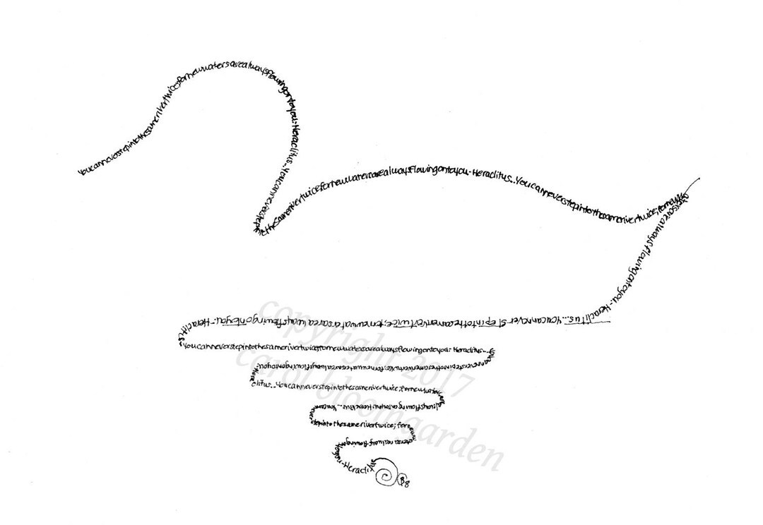 Itty Bitty Writing (micrography) Duck: "you Can Never Step Into the ...