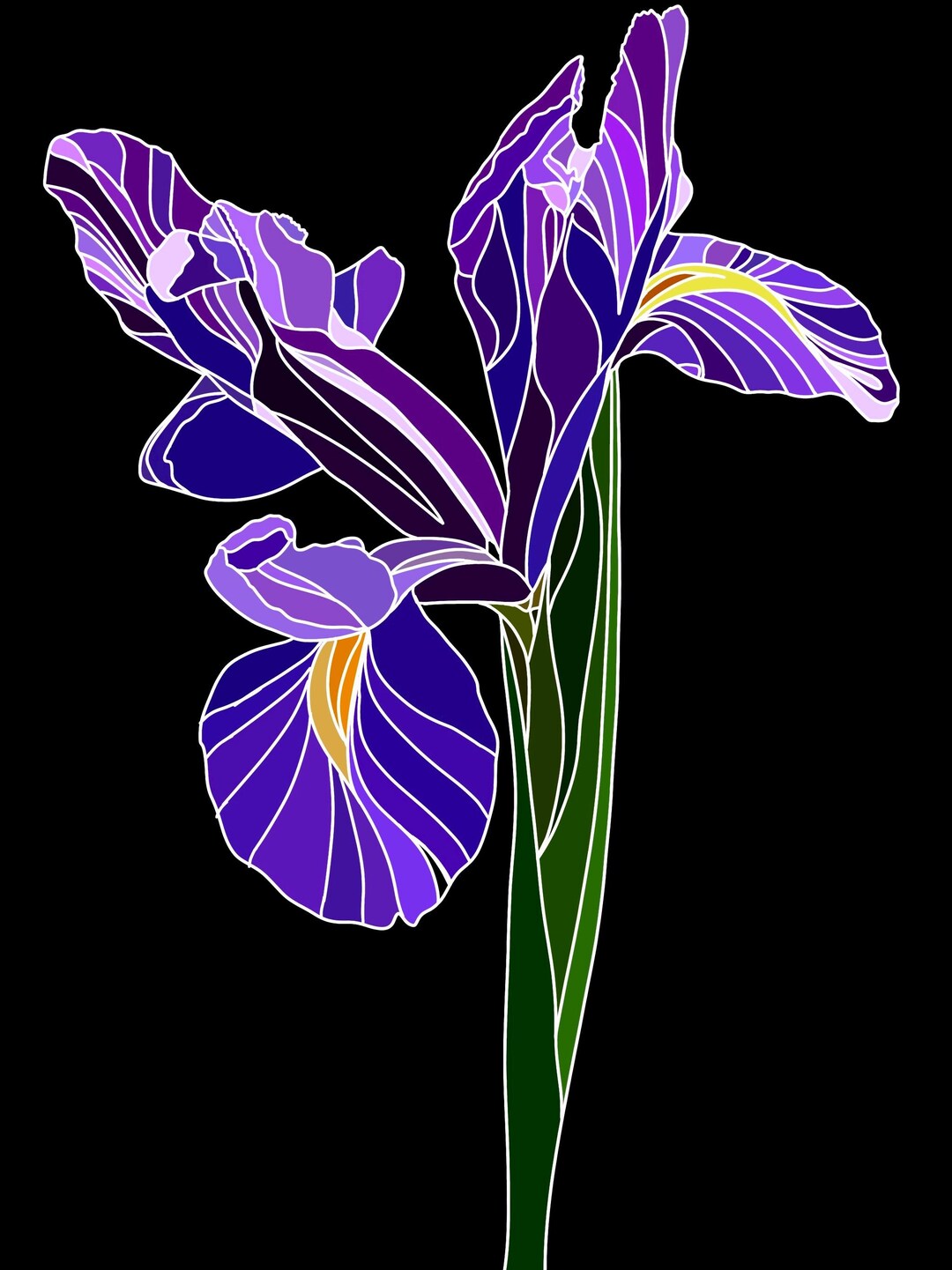 Iris Color Block Print - Etsy