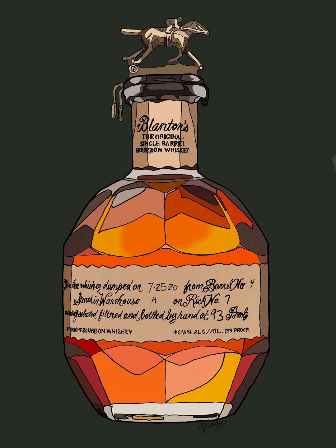 Blantons Fully Customizeable Label Color Block Print Art Bourbon ...