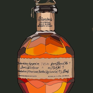 Blantons Fully Customizeable Label Color Block Print Art Bourbon Kentucky Bourbon - Etsy