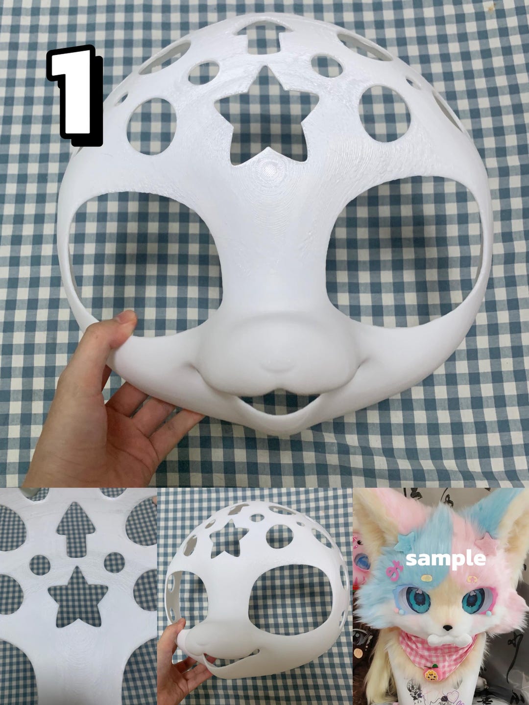 Customizable Kemono Fursuit Head Base 3D Printed Skull Mask - Flexible ...