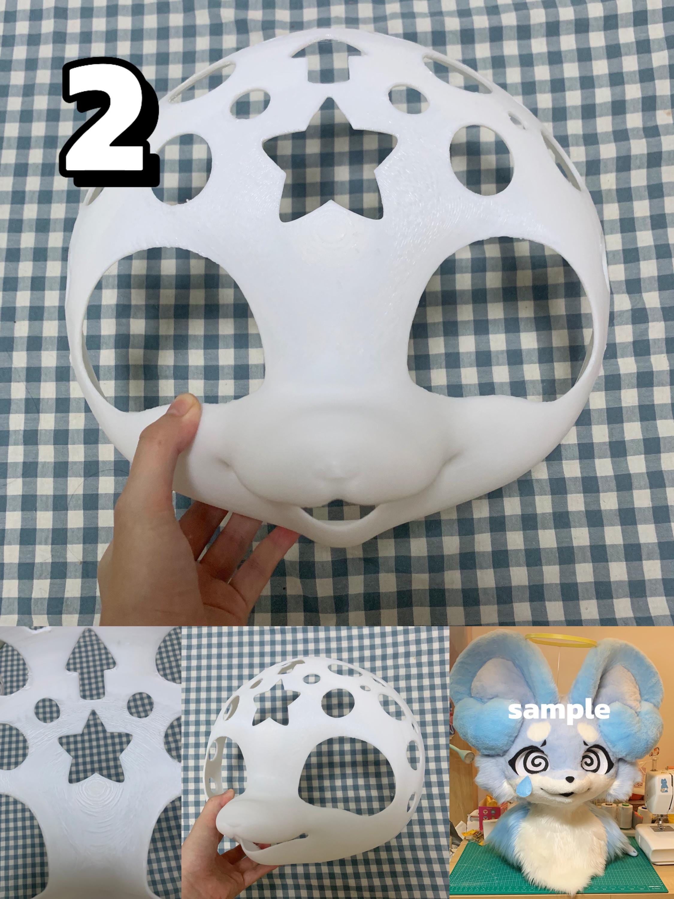 Customizable Kemono Fursuit Head Base 3D Printed Skull Mask - Flexible ...