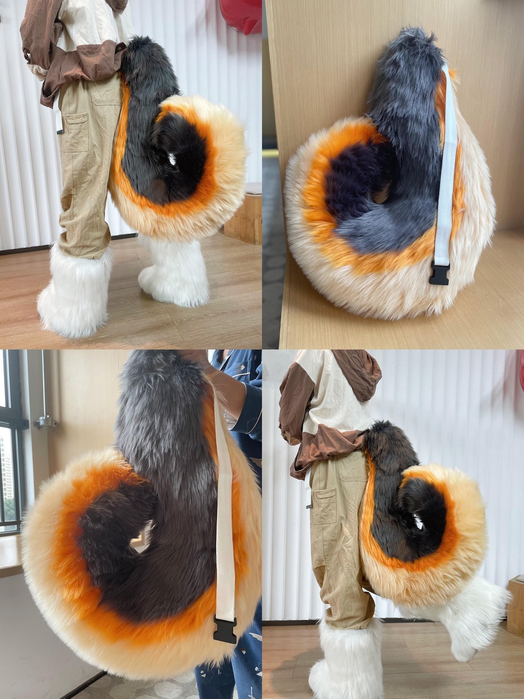 Custom Fursuit Tail Commission | Fluffy Kemono Fox Wolf Dog Tail ...