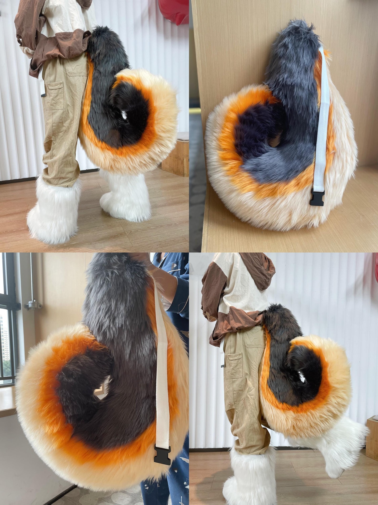 Custom Fursuit Tail Commission | Fluffy Kemono Fox Wolf Dog Tail ...