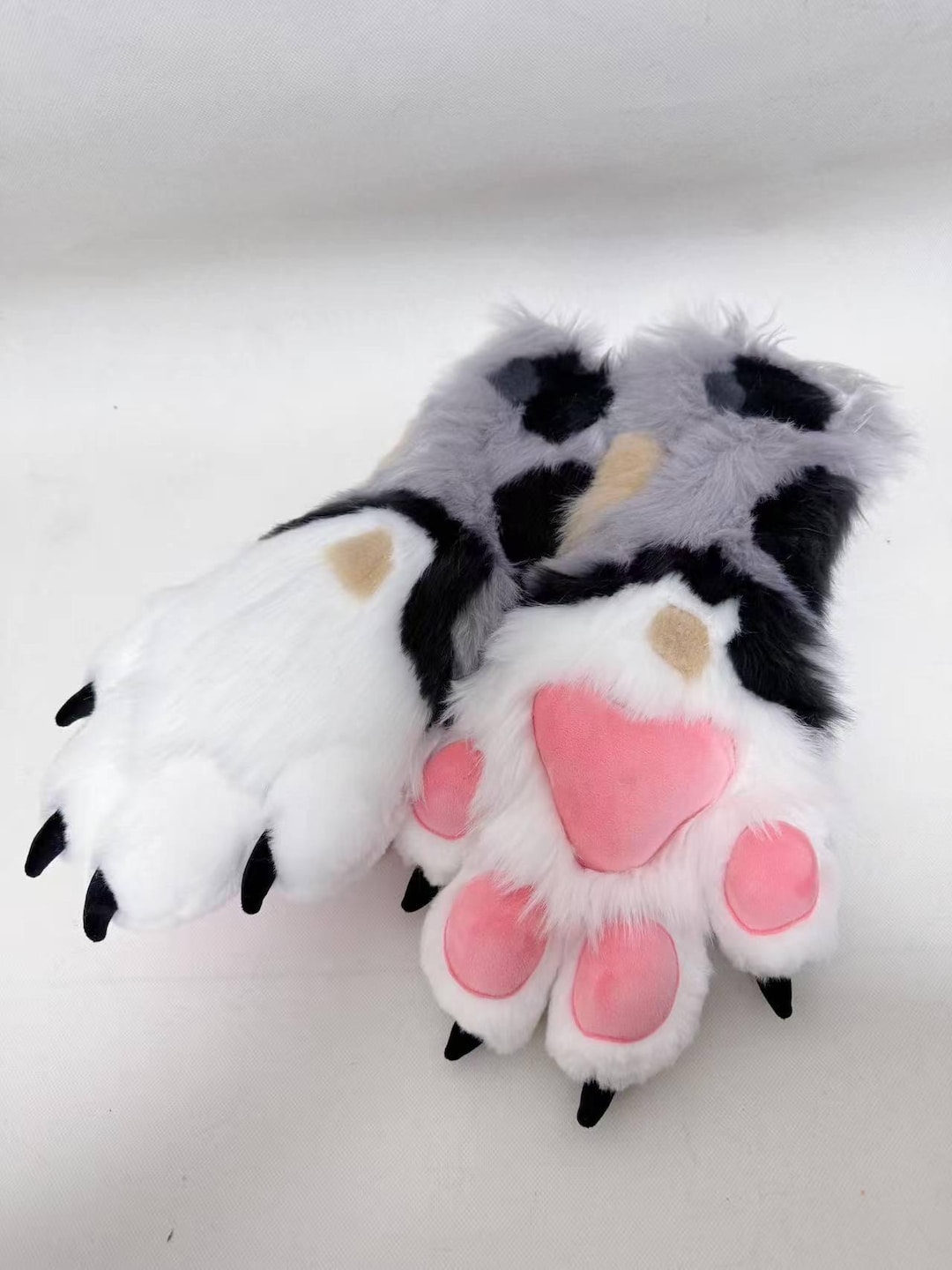 Snow Leopard Fursuit Paws | Custom Kemono Handpaws With Pink Pads ...