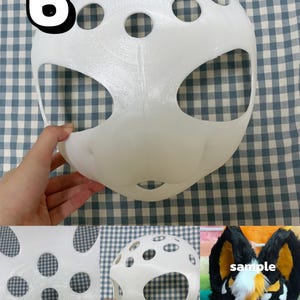 Customizable Kemono Fursuit Head Base 3D Printed Skull Mask - Flexible ...